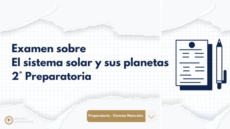 Examen sobre El sistema solar y sus planetas 2° Preparatoria ...